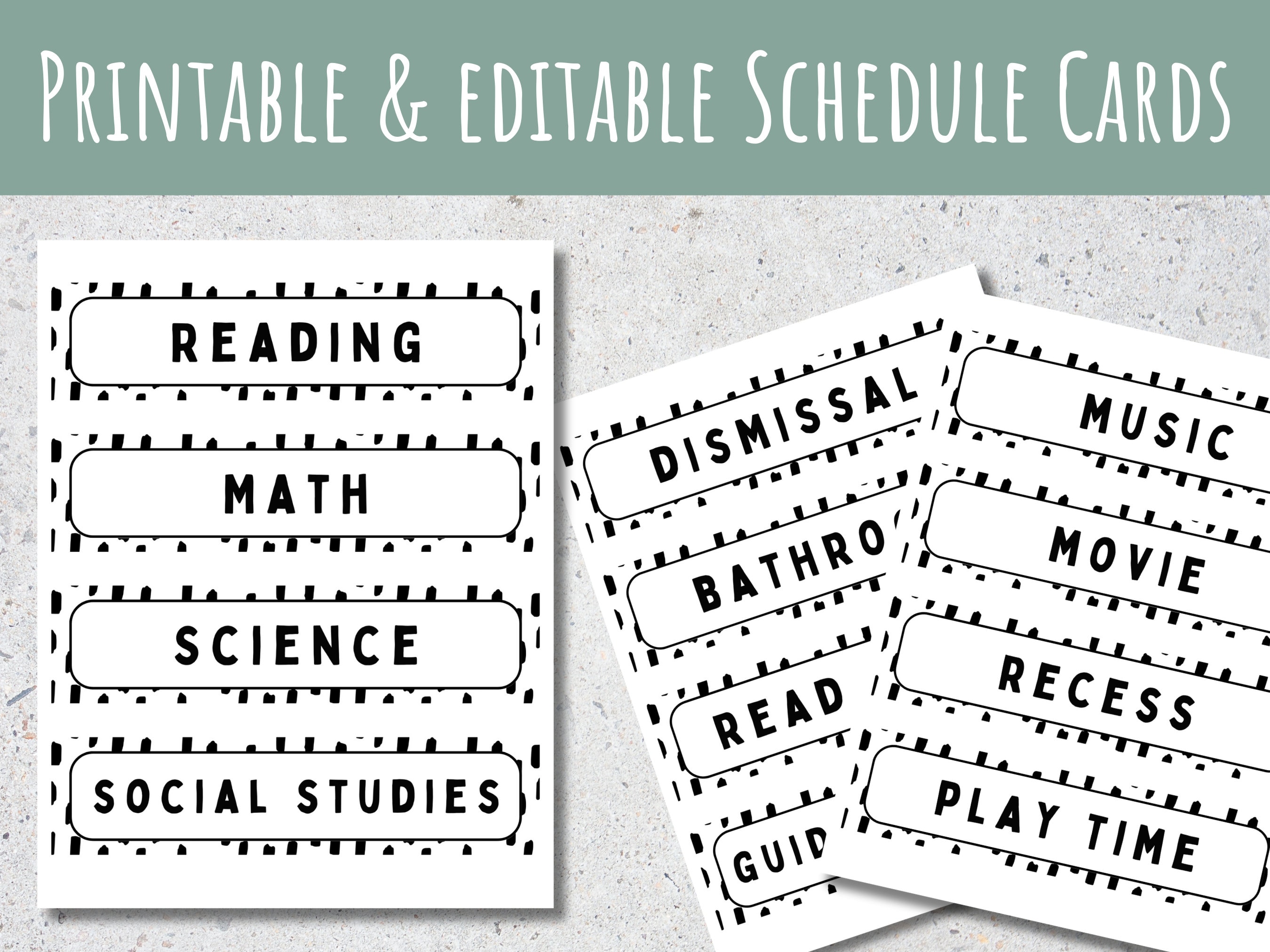 Printable Schedule Cards, School and Classroom Decor, Visual Daily ...