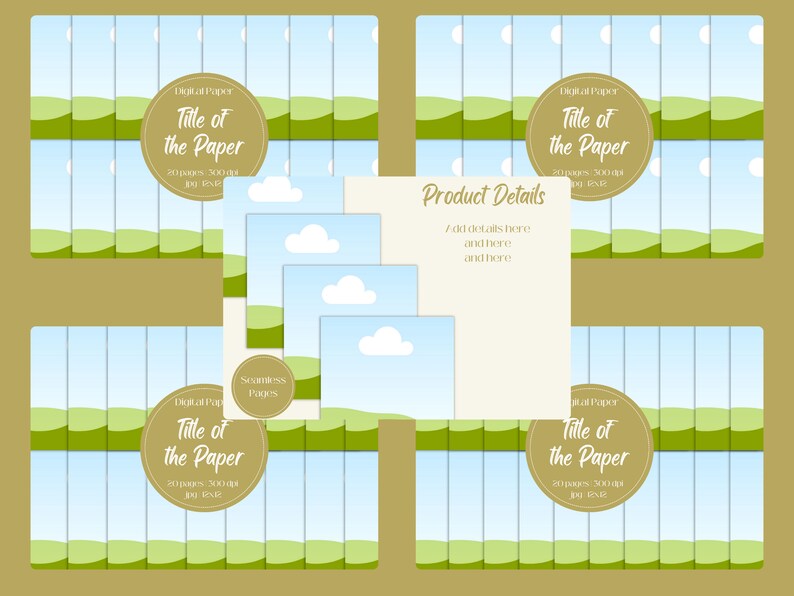 Editable Digital Paper Canva Template Etsy Listing Mockup - Etsy