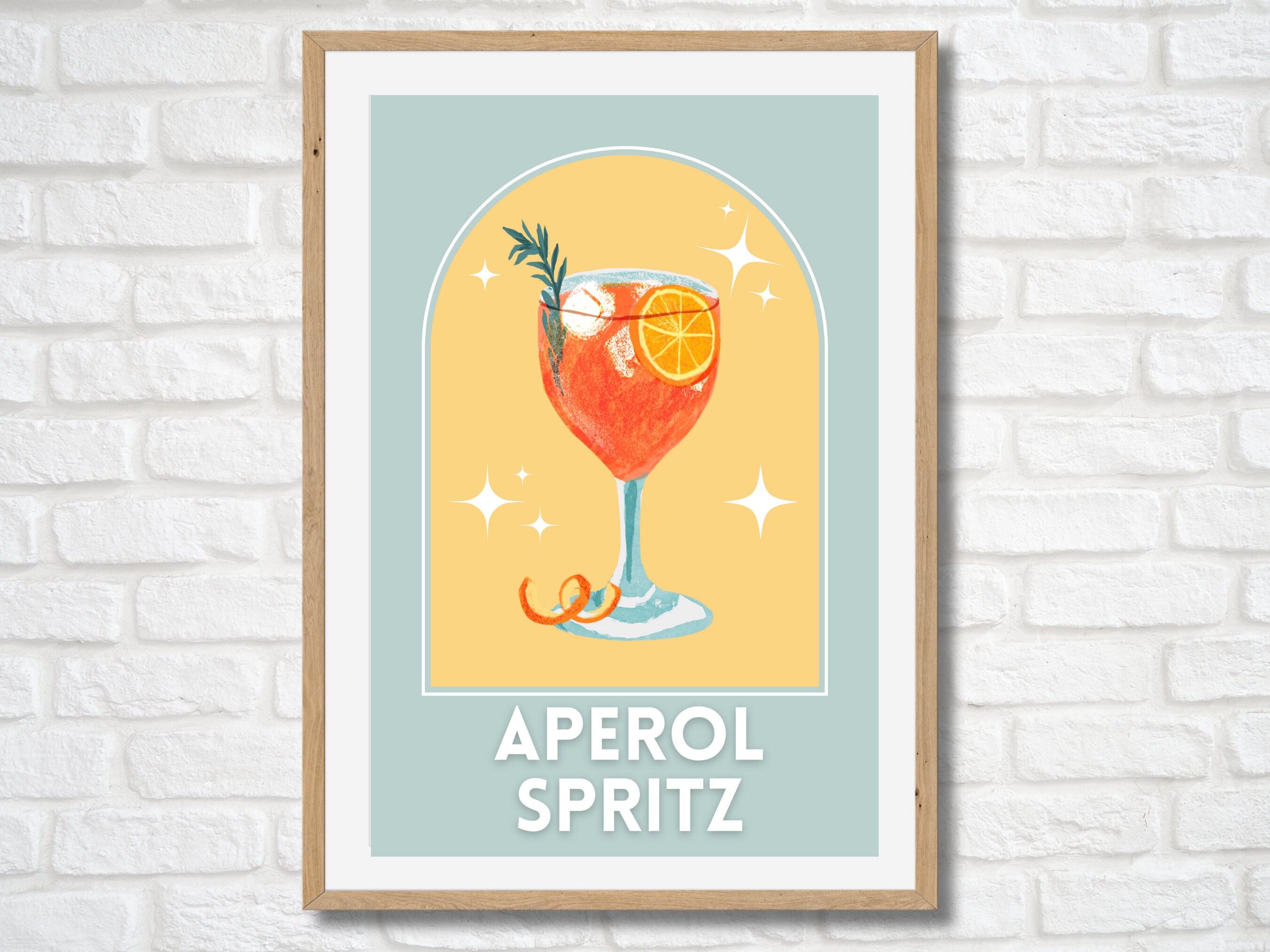 Aperol Spritz Cocktail Printable, Classic Cocktail Print, Colorful ...