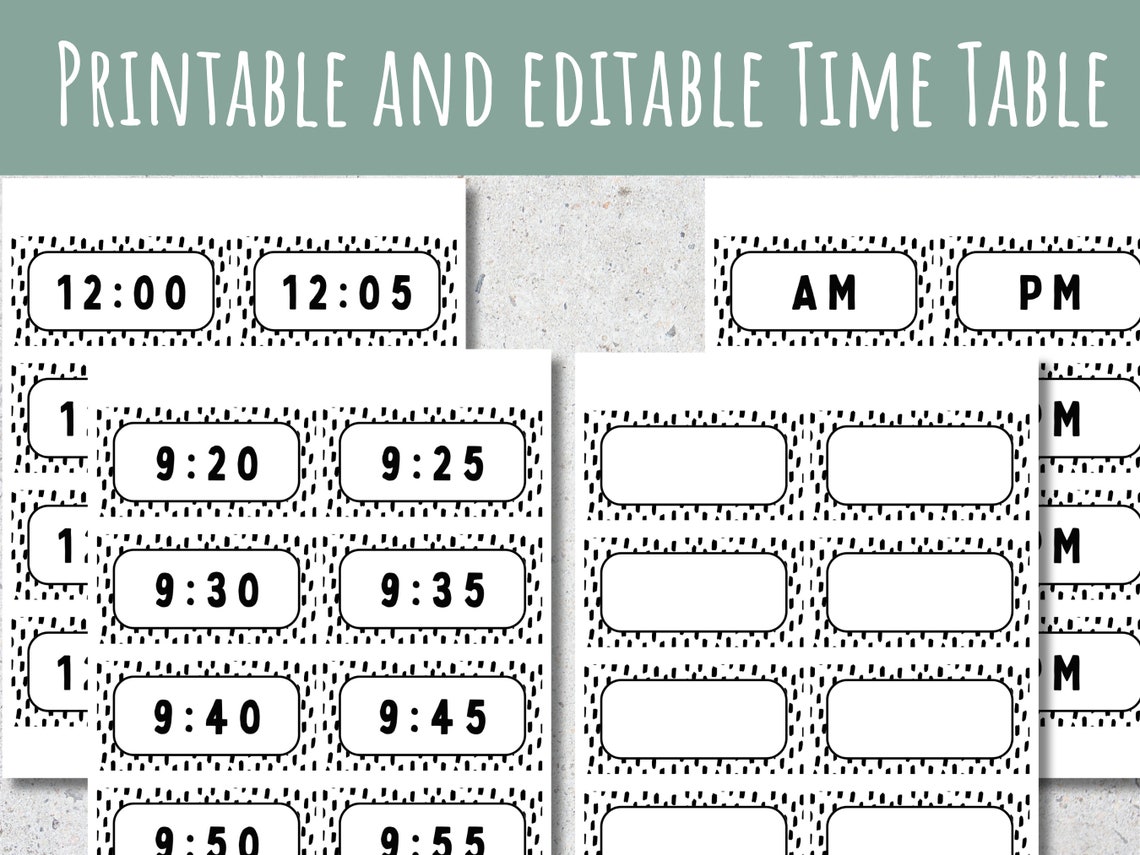 Printable Time Table Cards, School and Classroom Decor, Visual Daily ...