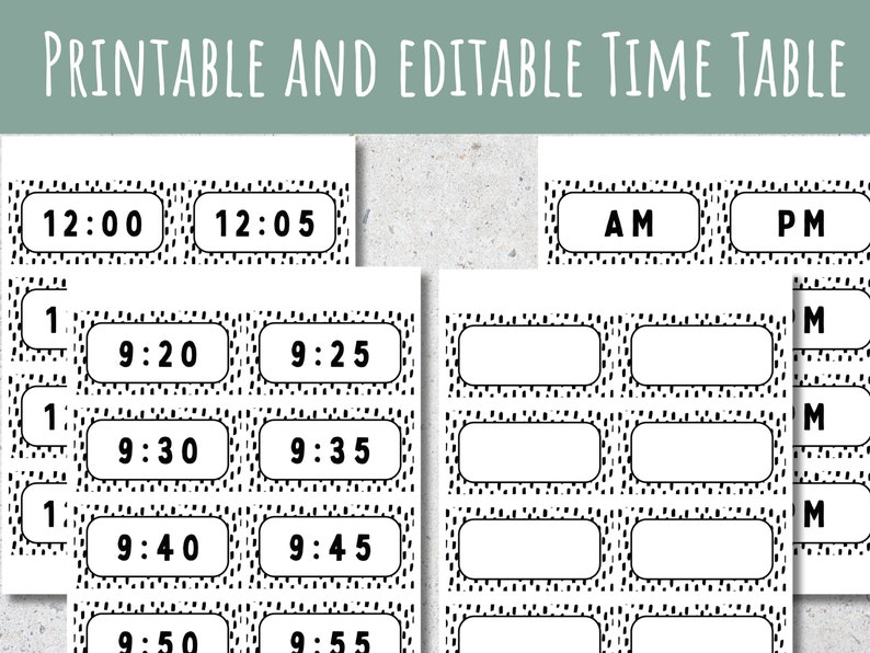 Printable Time Table Cards, School and Classroom Decor, Visual Daily ...