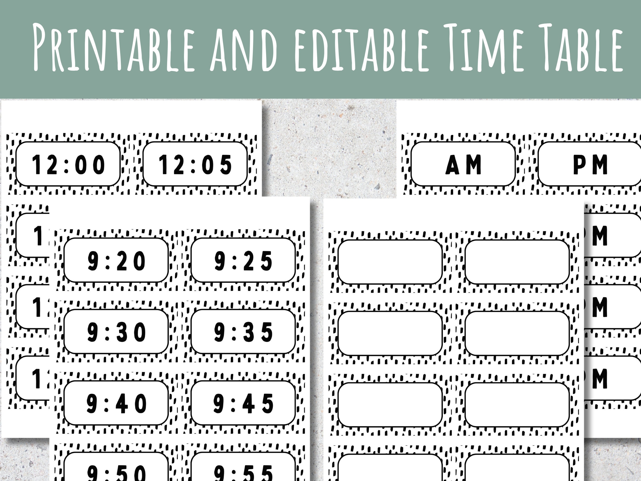 Printable Time Table Cards, School and Classroom Decor, Visual Daily ...