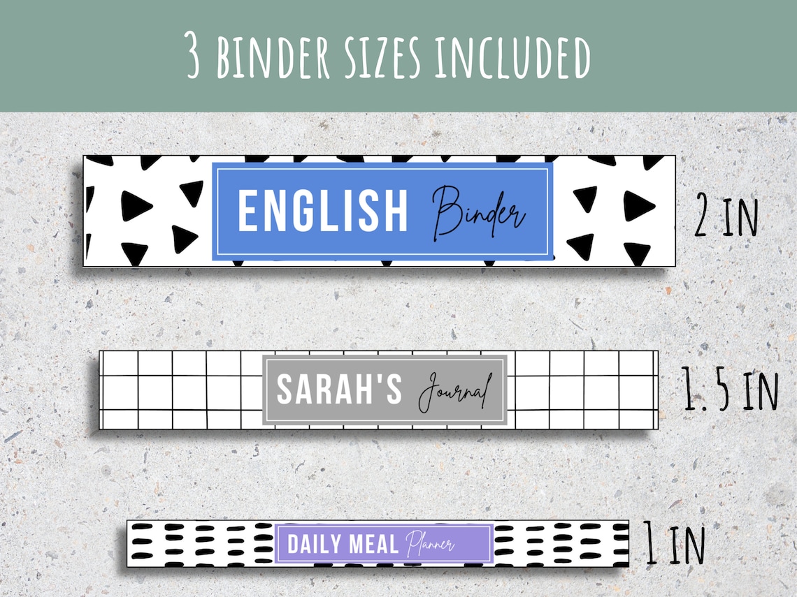 Editable and Printable Binder and Planner Covers, Custom School ...