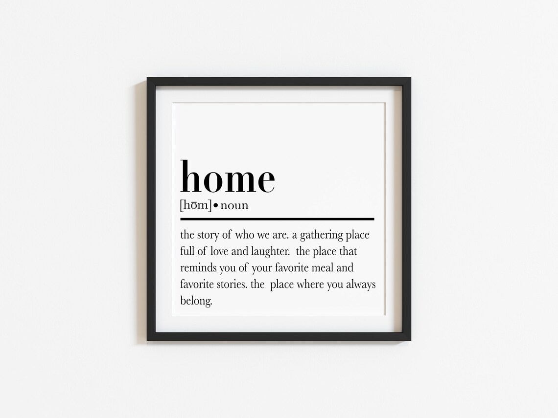 Home Definition Printable in Five Print Sizes, Entry Way Wall Art ...