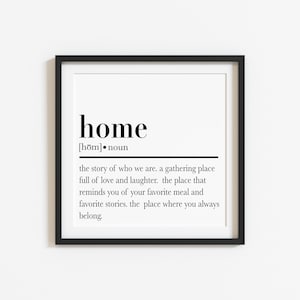 Home Definition Printable in Five Print Sizes, Entry Way Wall Art ...
