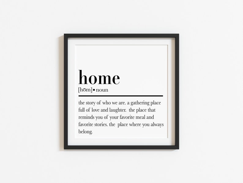 Home Definition Printable in Five Print Sizes, Entry Way Wall Art ...
