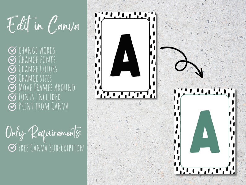 Printable Alphabet Cards, School and Classroom Decor, Visual Daily ...