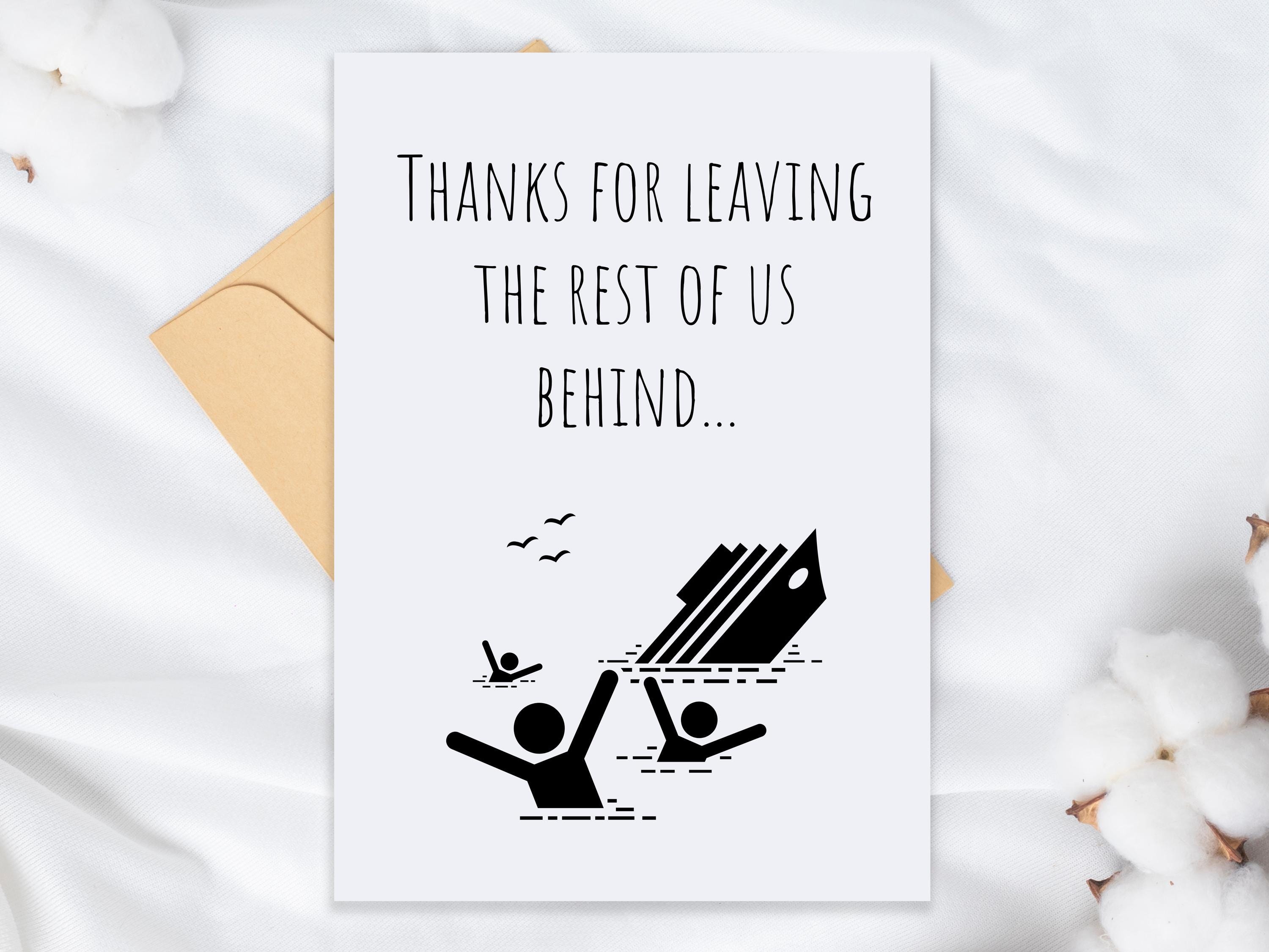 Printable Retirement Card, Printable Quitting Card, Sarcastic Coworker ...