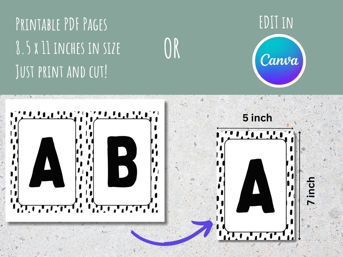 Printable Alphabet Cards, School and Classroom Decor, Visual Daily ...