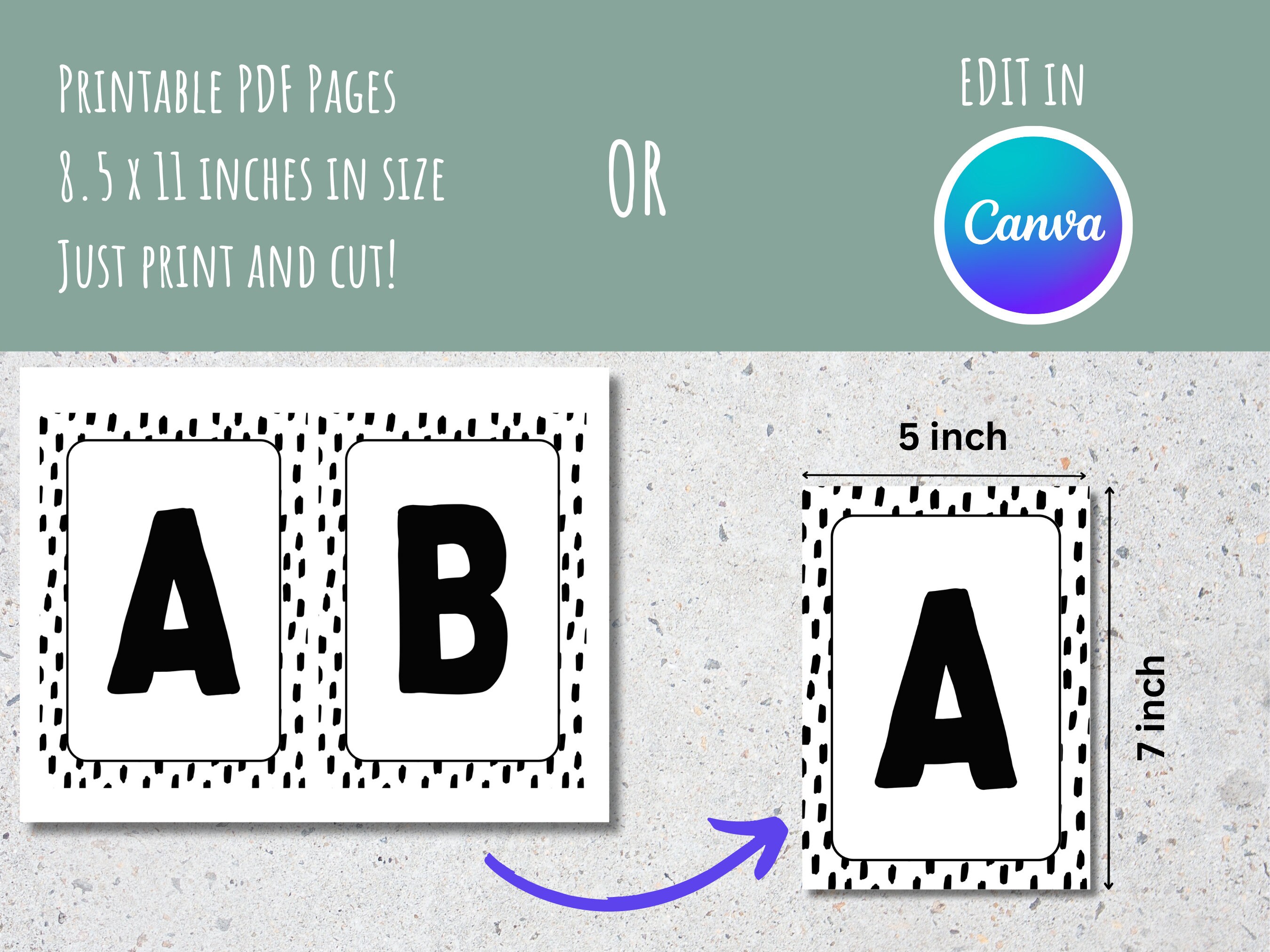 Printable Alphabet Cards, School and Classroom Decor, Visual Daily ...