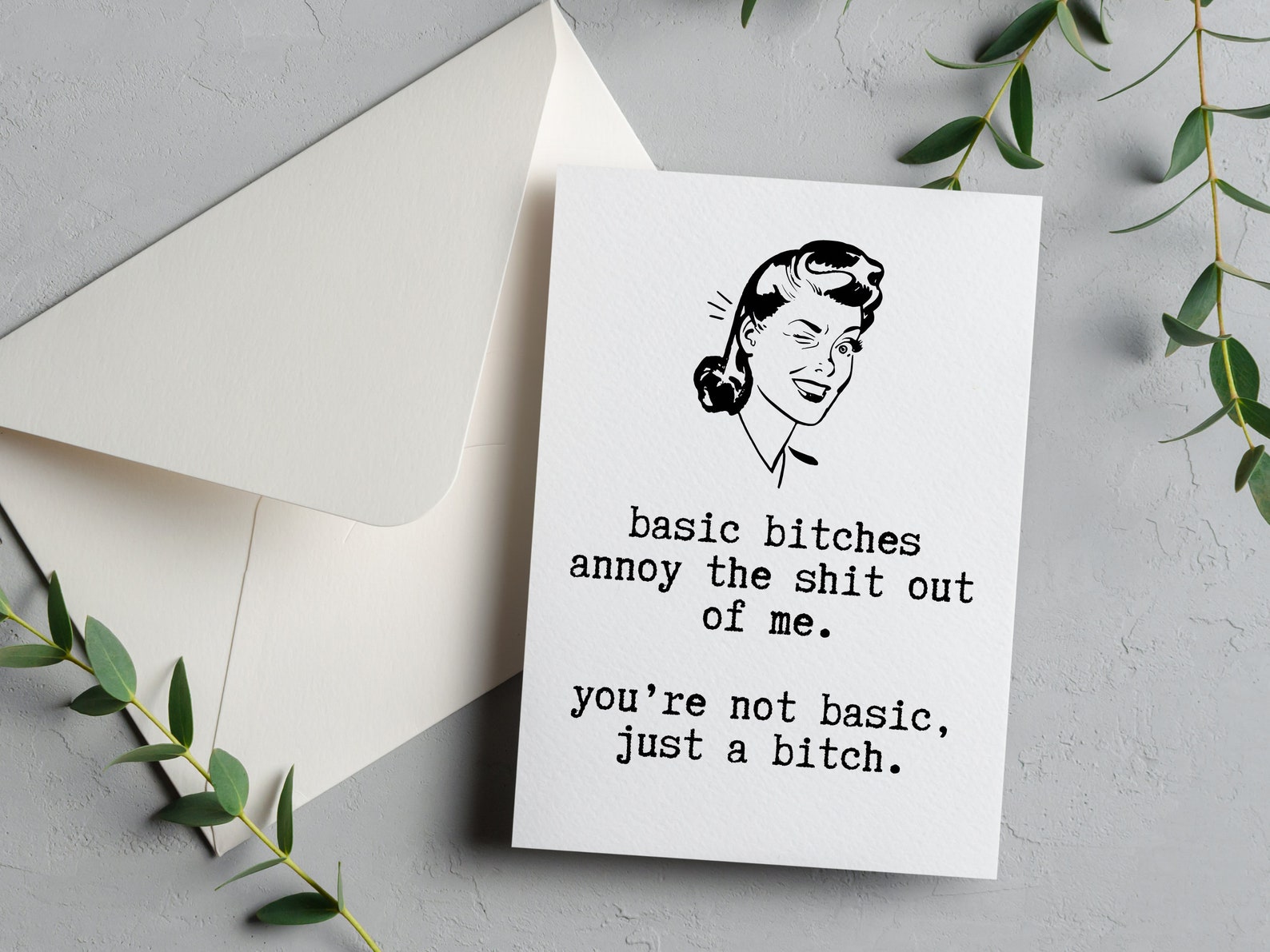 Sarcastic Printable Card, Basic Printable Card, Funny Card for Friend ...