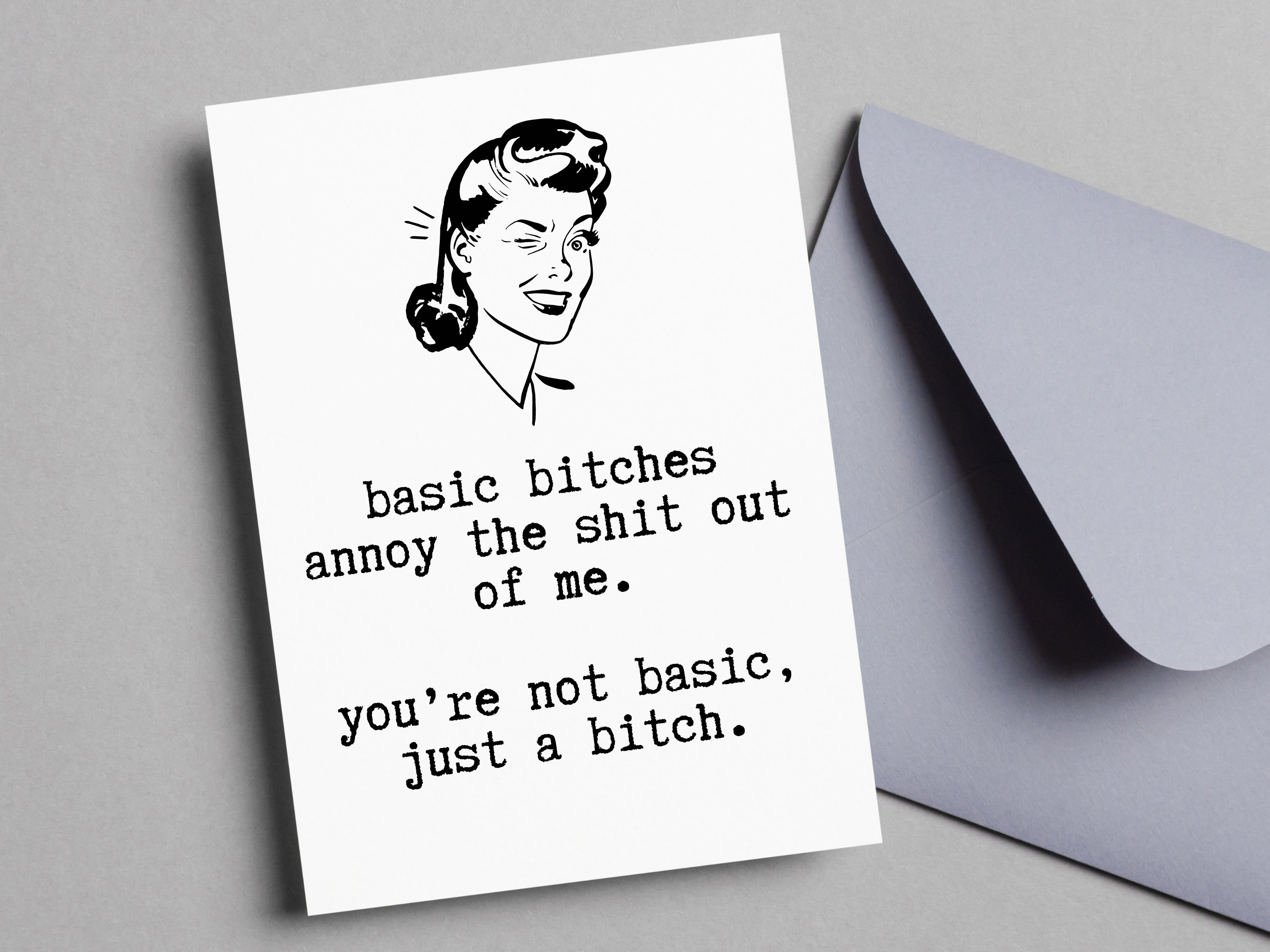 Sarcastic Printable Card, Basic Printable Card, Funny Card for Friend ...