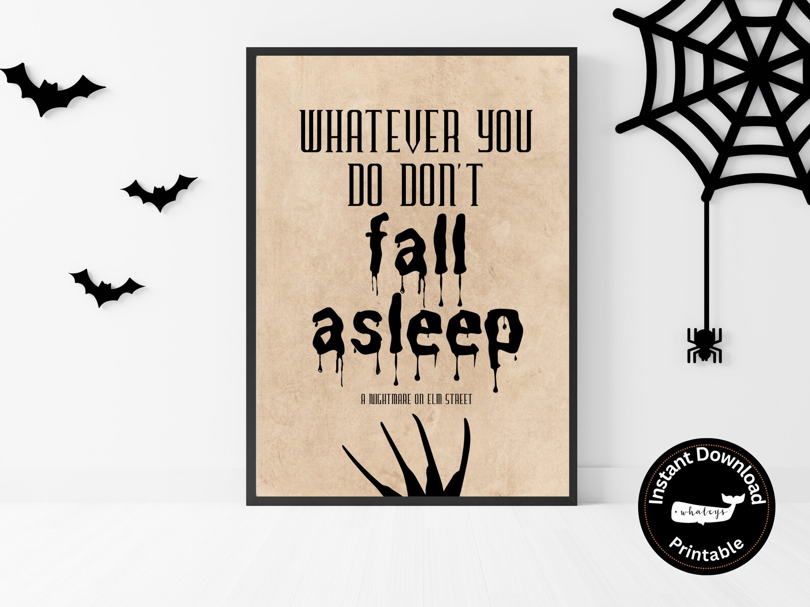 Halloween Printable, Nightmare on Elm Street Wall Art, Whatever You Do ...