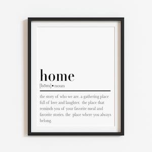 Home Definition Printable in Five Print Sizes, Entry Way Wall Art ...