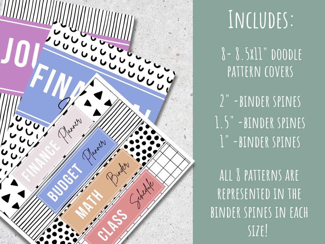 Editable and Printable Binder and Planner Covers, Custom School ...