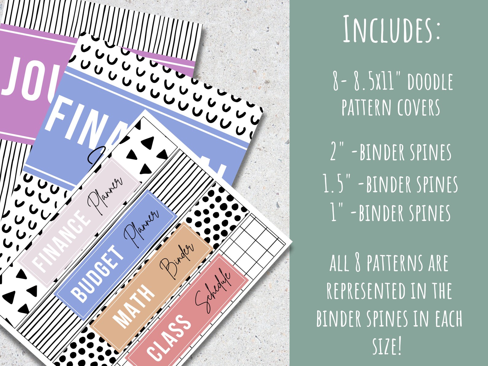 Editable and Printable Binder and Planner Covers, Custom School ...