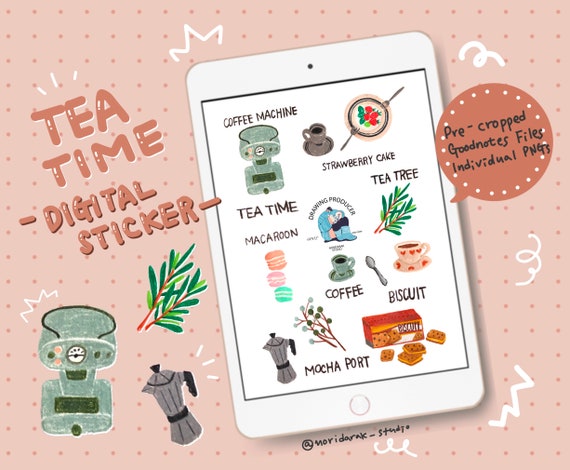 Coffee Time Digital Stickers for Goodnotes Digital Planner | Etsy