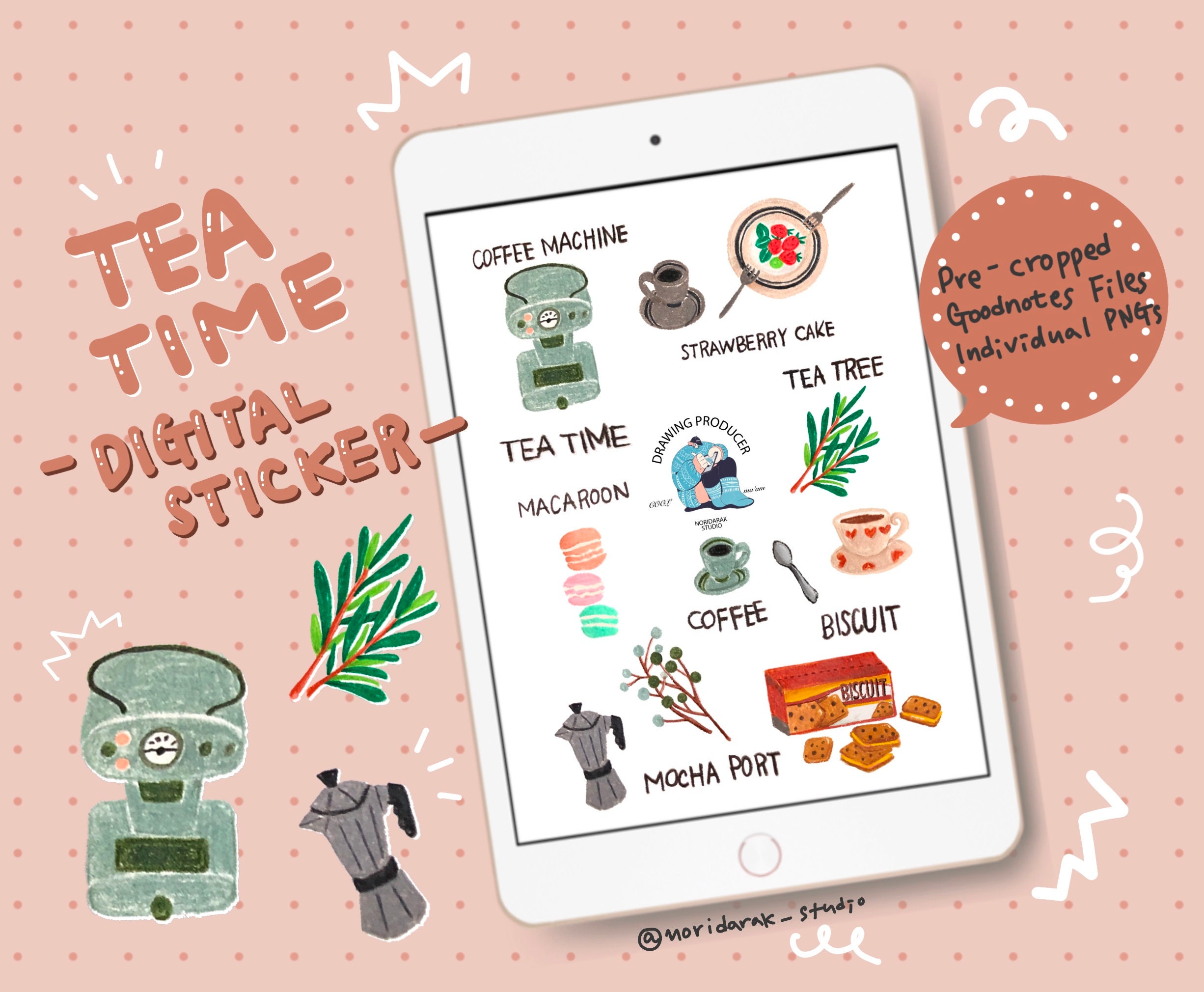 Coffee Time Digital Stickers for Goodnotes, Digital Planner Sticker ...