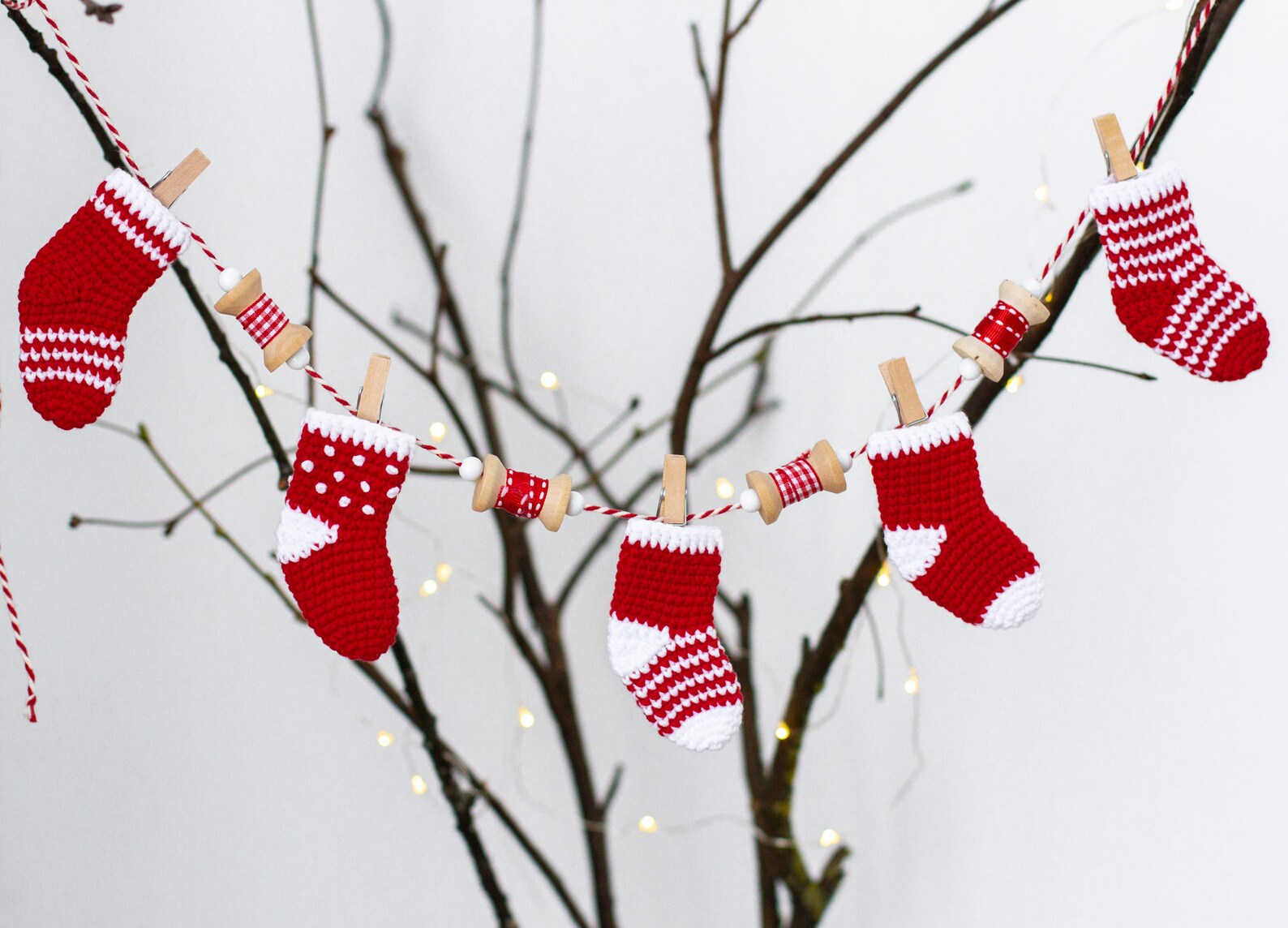 Crochet Christmas Mini Stockings Garland Pattern (PDF) - Etsy