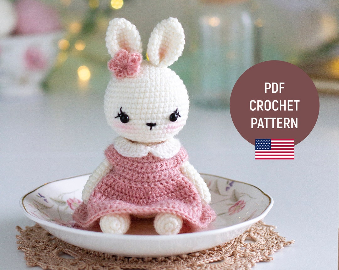 Little Bunny Toy 16 Cm in Light Pink Dress With the Flower on - Etsy