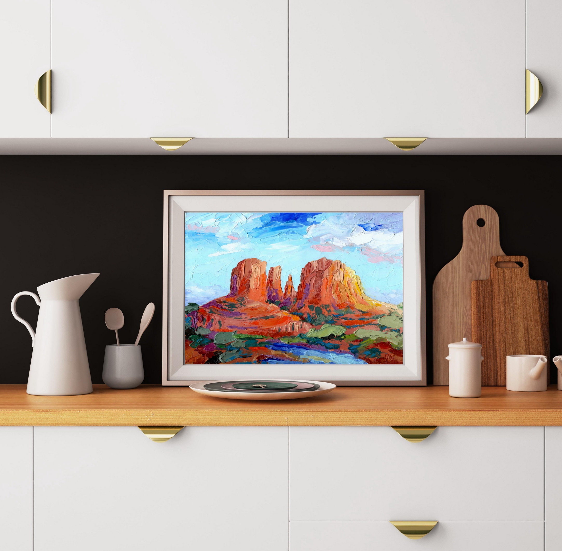 Sedona Painting Cathedral Rock Art Print Arizona Art Farmhouse Wall Art ...