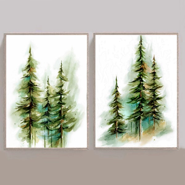 Evergreen Tree Poster - Etsy