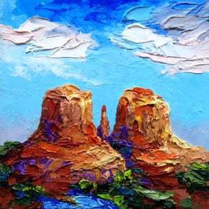 Sedona Painting Arizona Original Art Oil Cathedral Rock - Etsy