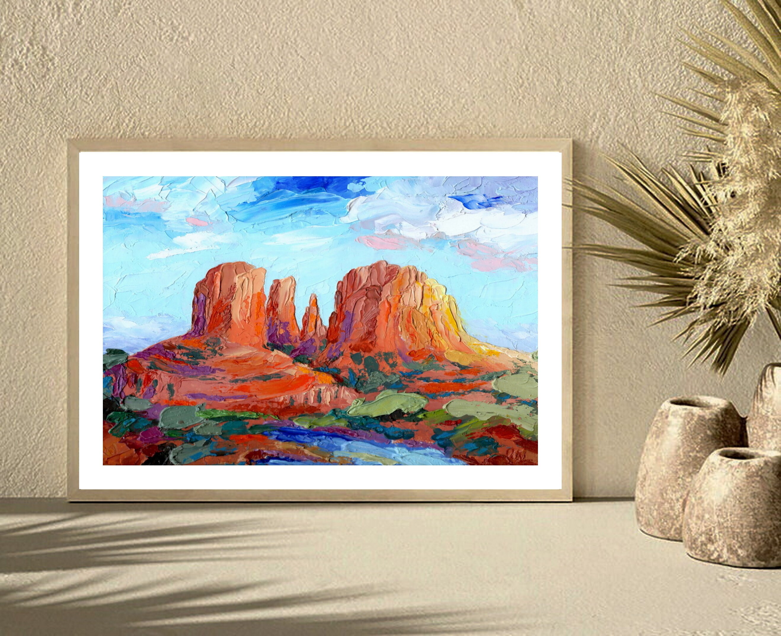 Sedona Painting Cathedral Rock Art Print Arizona Art Farmhouse Wall Art ...