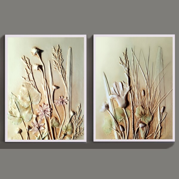 Botanical Bas Relief - Etsy