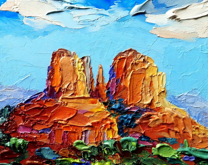 Sedona Painting Arizona Original Art Oil Cathedral Rock - Etsy