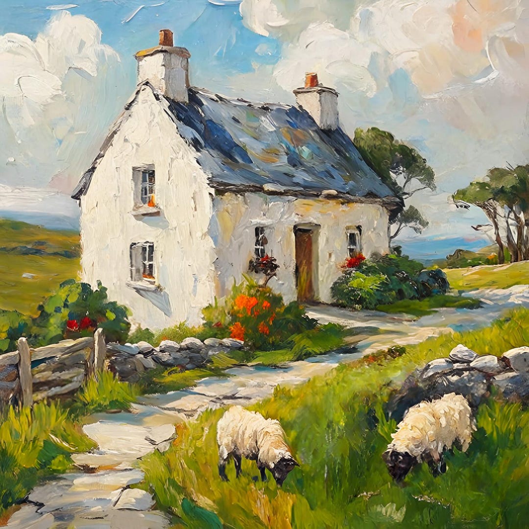 Ireland Painting Irish Cottage Connemara Art Ireland Landscape Irish ...