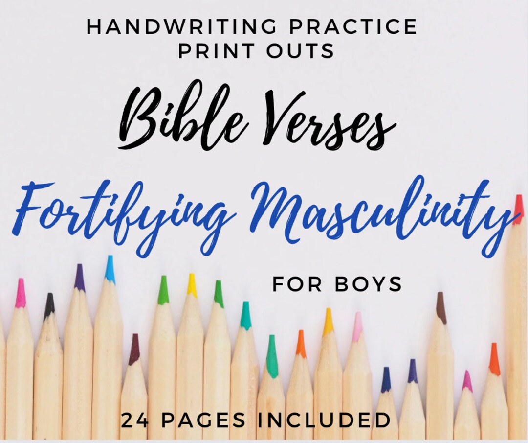 Bible Verse Handwriting Practice for Boys - Etsy