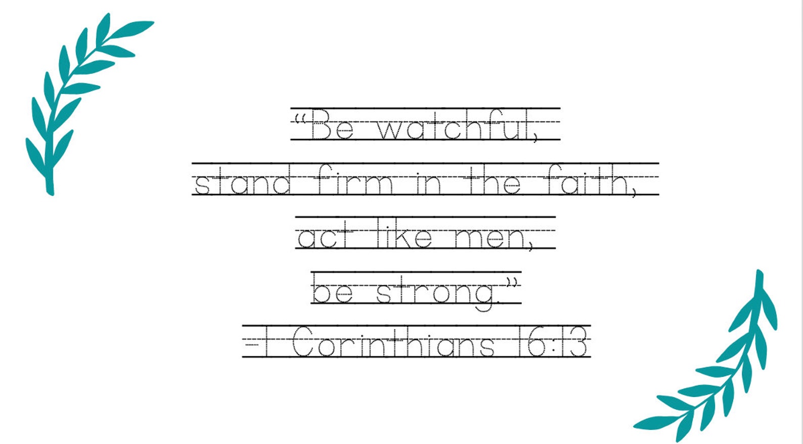 Bible Verse Handwriting Practice for Boys | Etsy