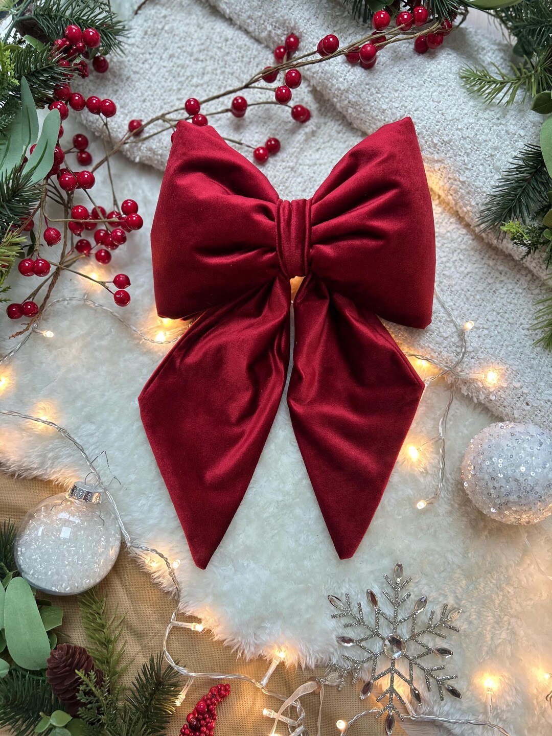 HANDMADE Large Luxury Bow | Tree Topper | Christmas Decor | Wall ...