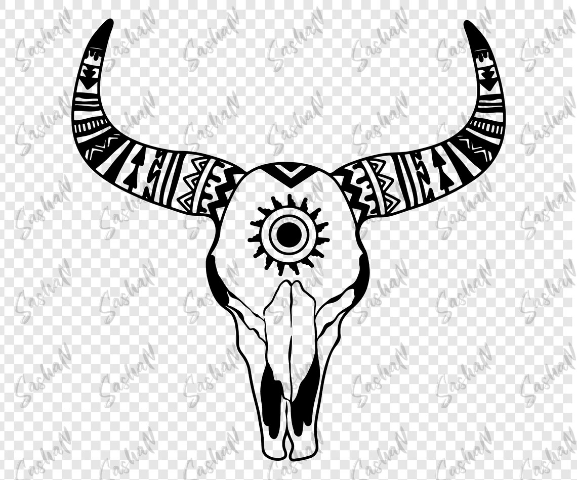 Aztec Bull Skull Svg Files for Cricut Cattle Skull Png SVG | Etsy