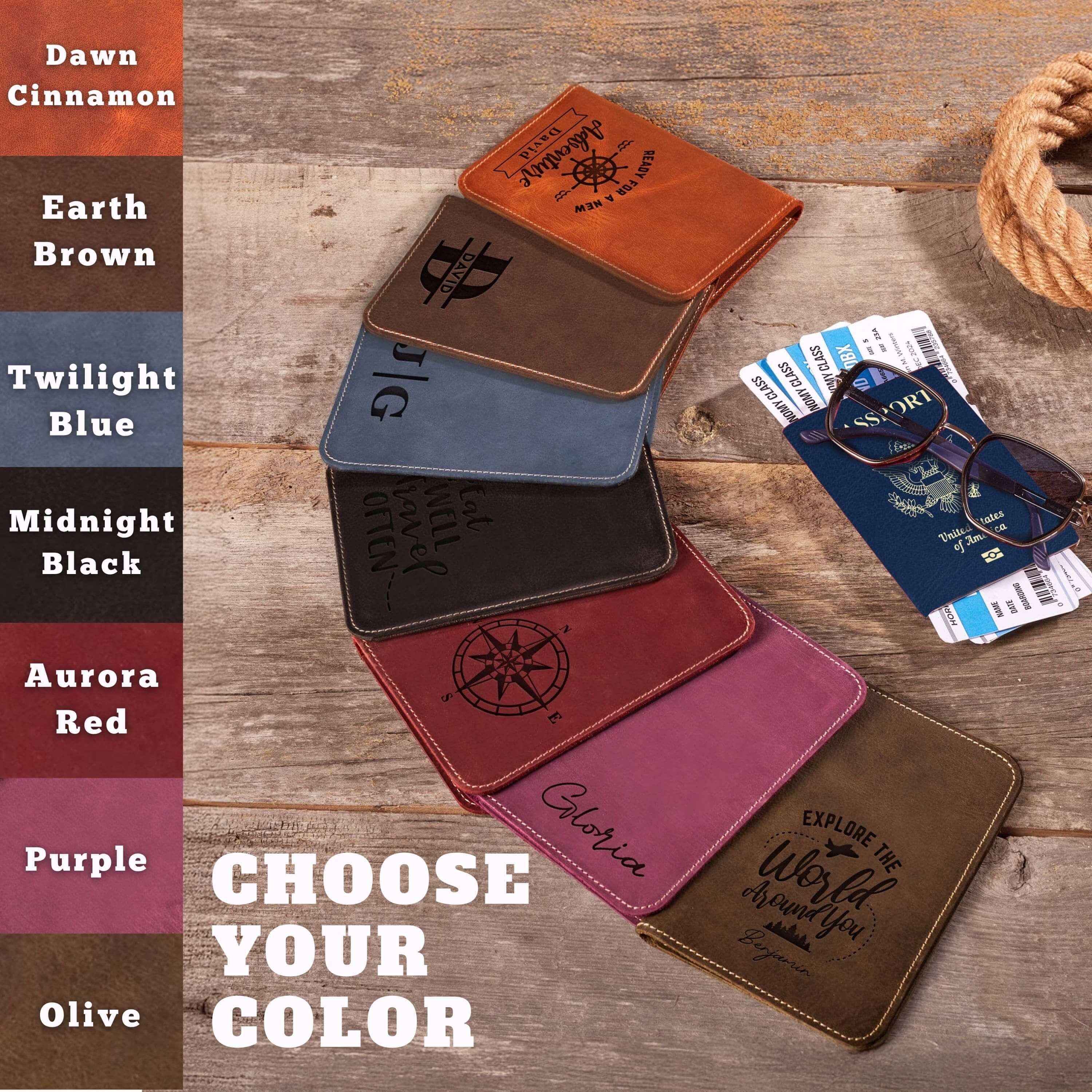 Custom Leather Passport Cover: Personalized Holiday Travel Gift - Etsy
