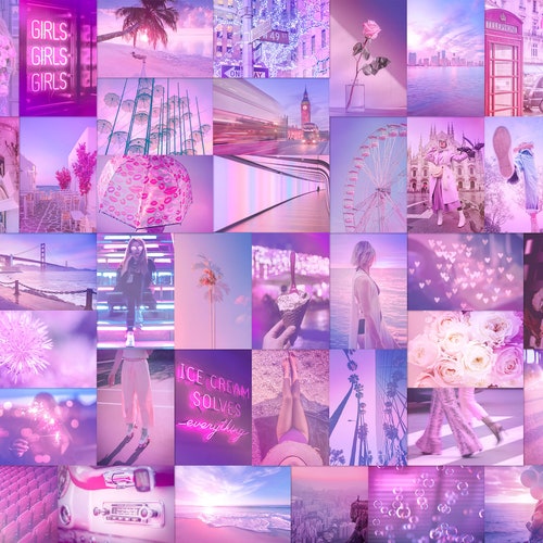 Pink Aesthetic Pretty Large A4 Size Wall Collage Kit Room Etsy Uk