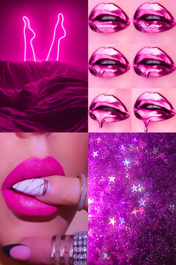 Printed Boujee Pink Neon Photo Collage Kit Hot Pink 41 Off