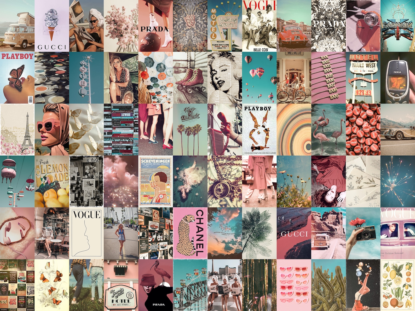 110 PCS Vintage Photo Collage Kit Aesthetic Retro Room Decor | Etsy