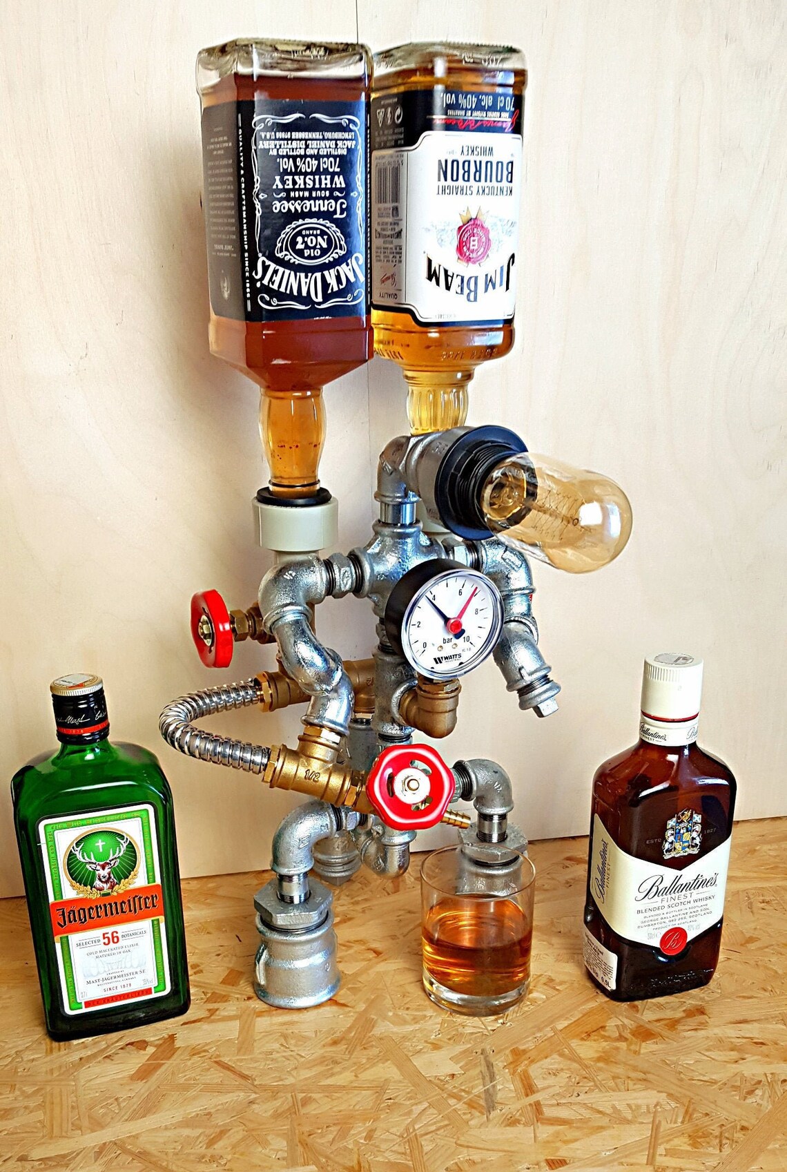 Firefighter, Double Liquor Alcohol Whiskey Dispenser, Steampunk, Gift ...