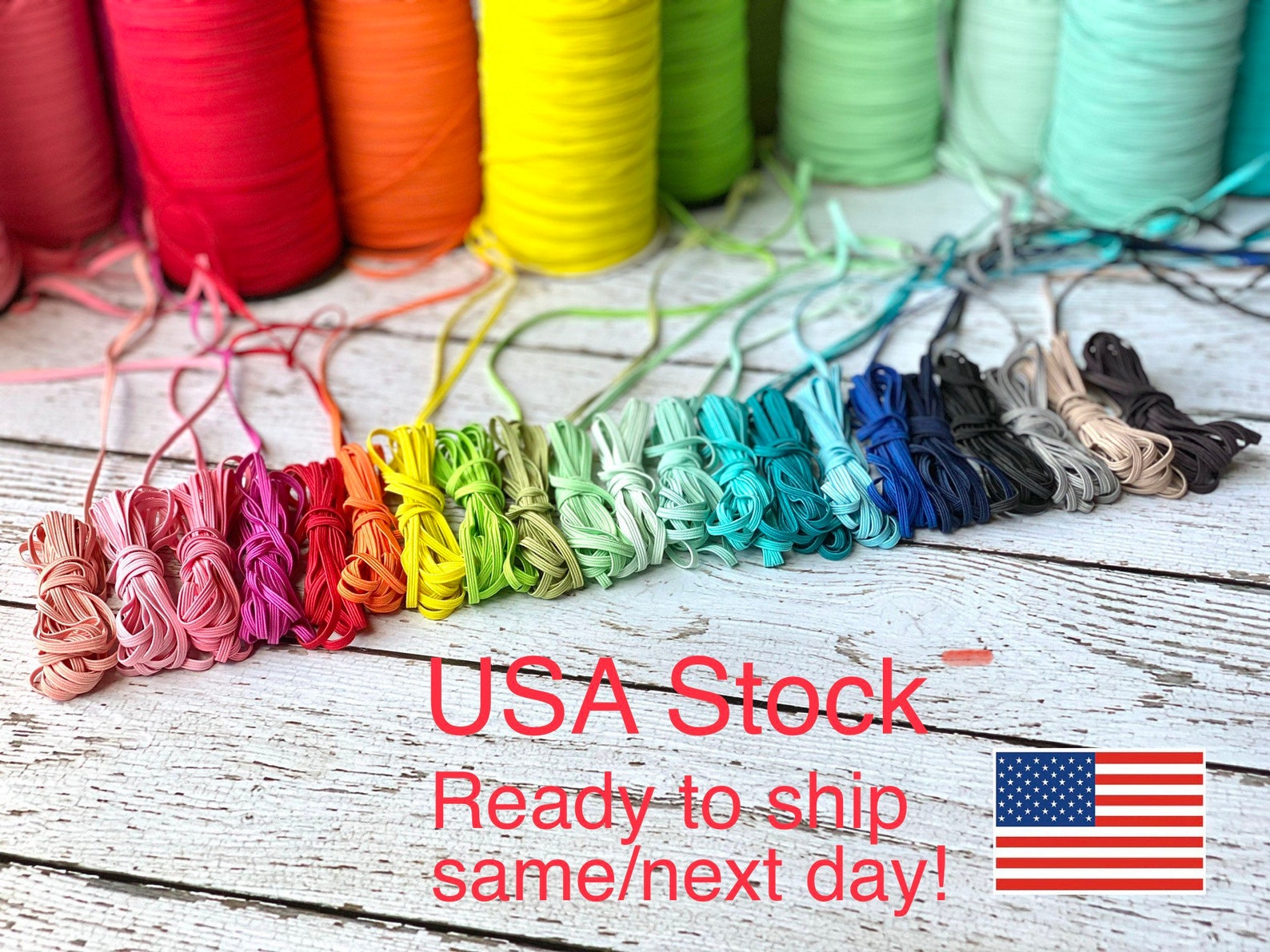 1/8 Inch (3mm) Colored Skinny Elastic by the Yard - Fast Shipping ...