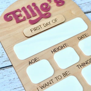 Personalized First Day of School Board, Dry Erase Back to School Sign ...