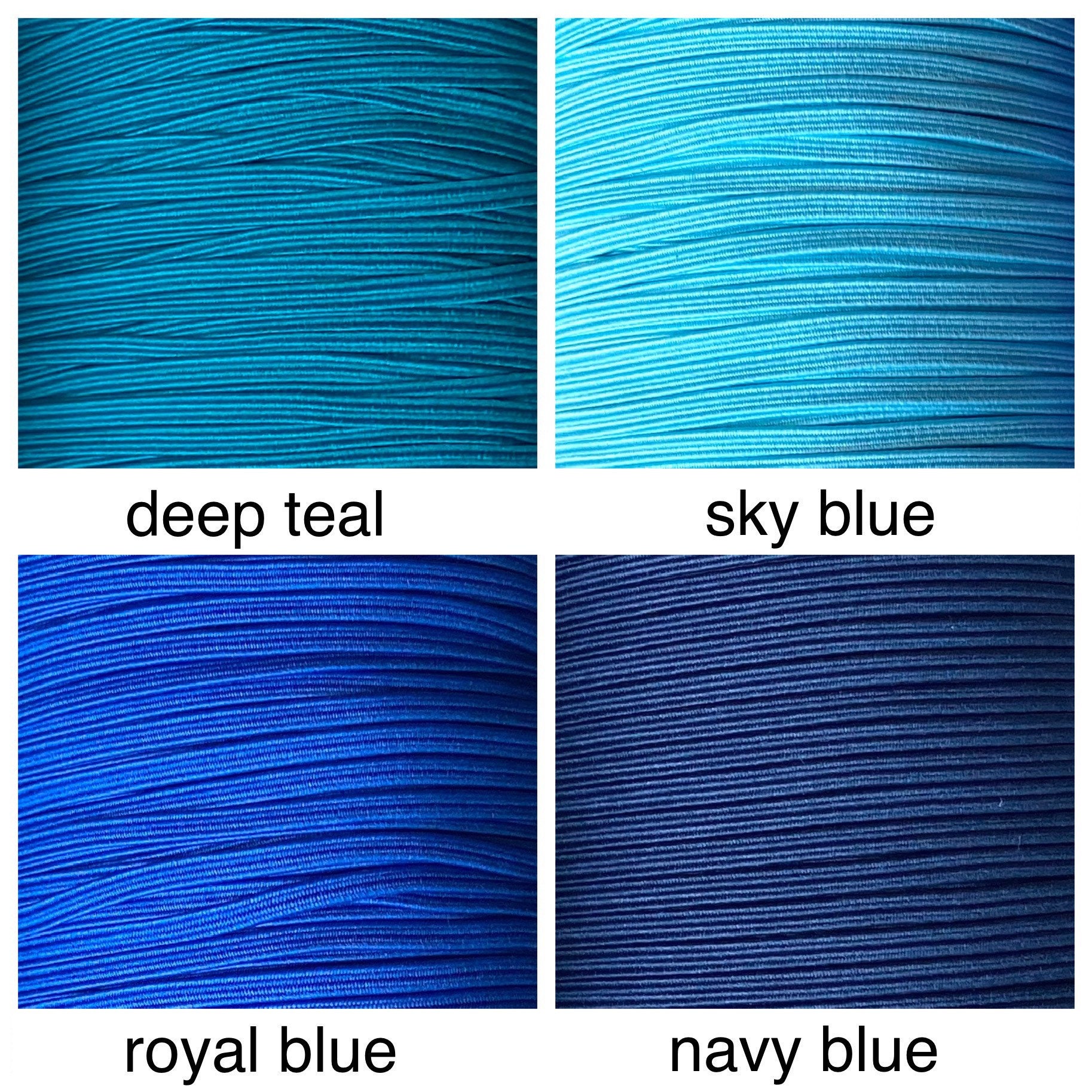 1/8 Inch (3mm) Colored Skinny Elastic by the Yard - Fast Shipping ...