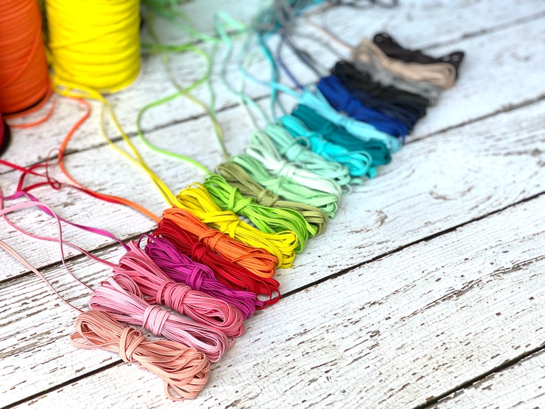 1/8 Inch (3mm) Colored Skinny Elastic by the Yard - Fast Shipping ...