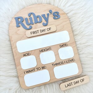 Personalized First Day of School Board, Dry Erase Back to School Sign ...