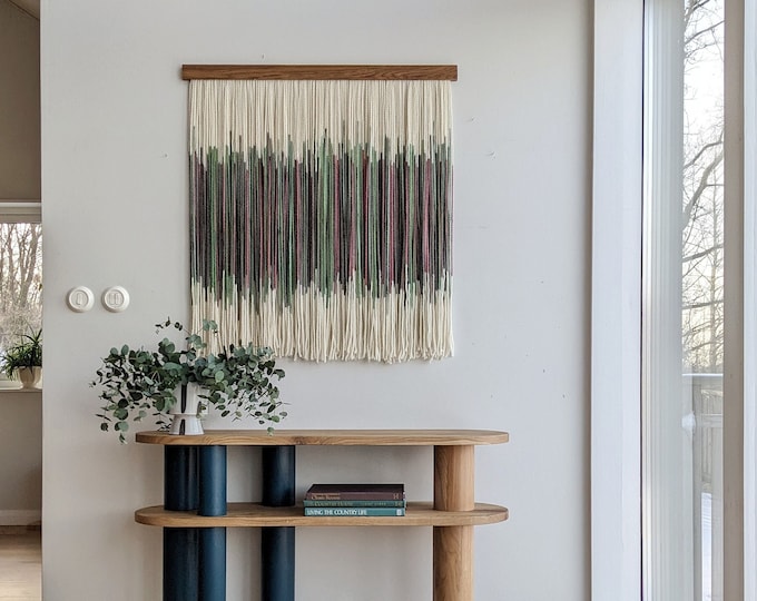 Large Modern Dip Dye Wall Hanging, Yarn Wall Tapestry, Minimal Fiber ...