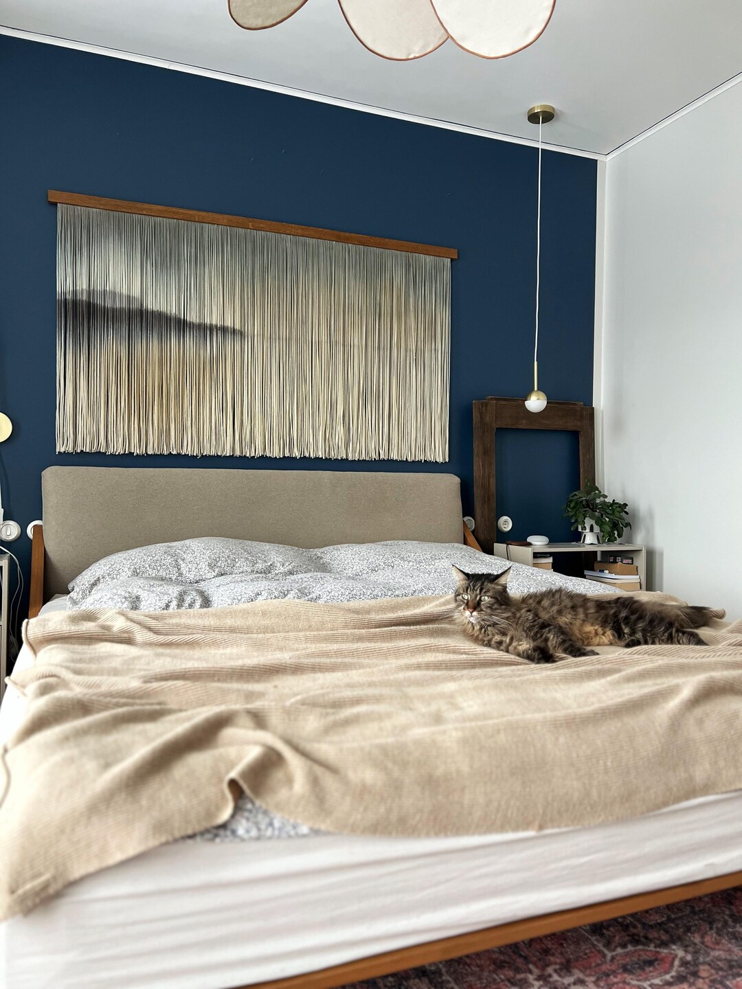 Calm Wool Wall Art, Minimalist Textile Artwork, Soft Landscape Decor ...