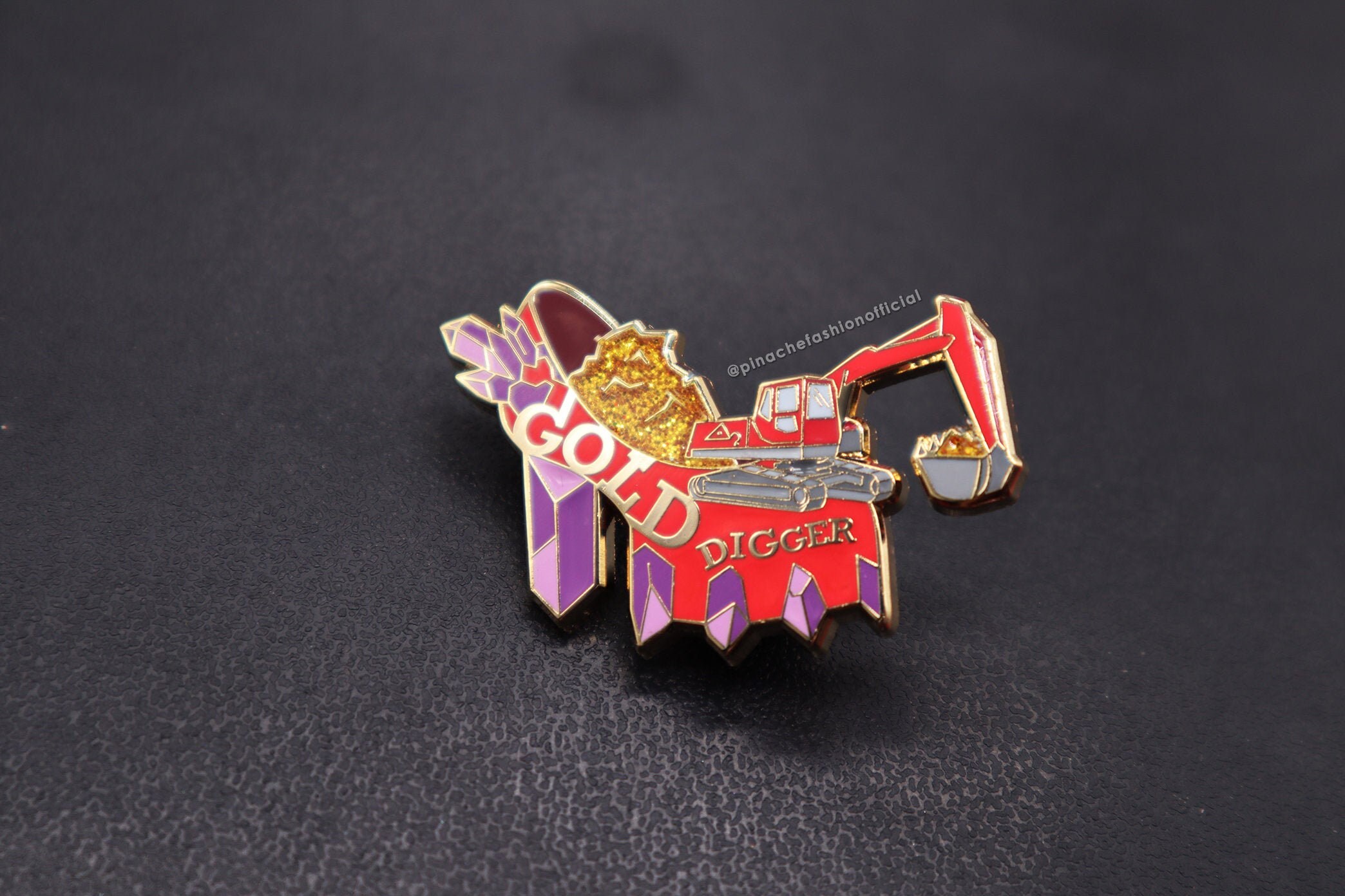 Gold Goal Digger Enamel Pin - Money Lover Enamel Brooch - Brave Gift ...