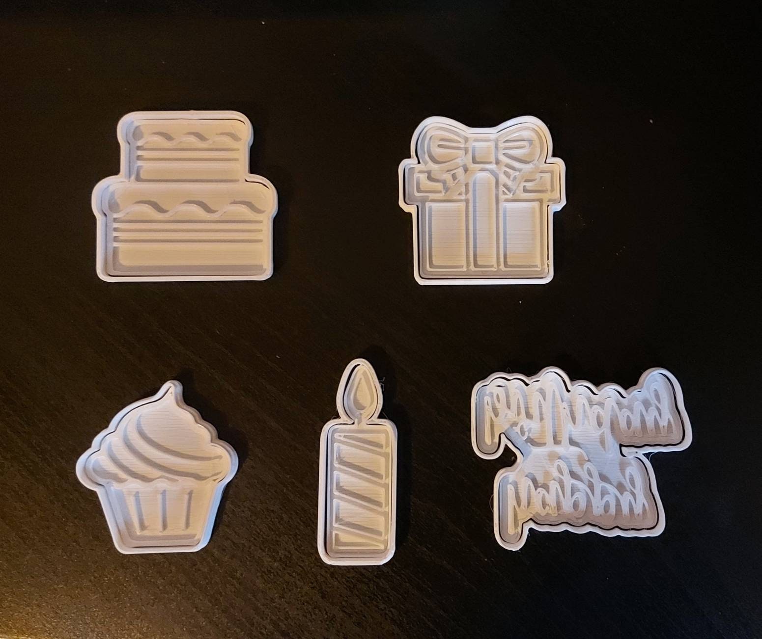 Cookie Mold - Birthday Edition Cake Molds - 3d Print - Cookie Cutter ...