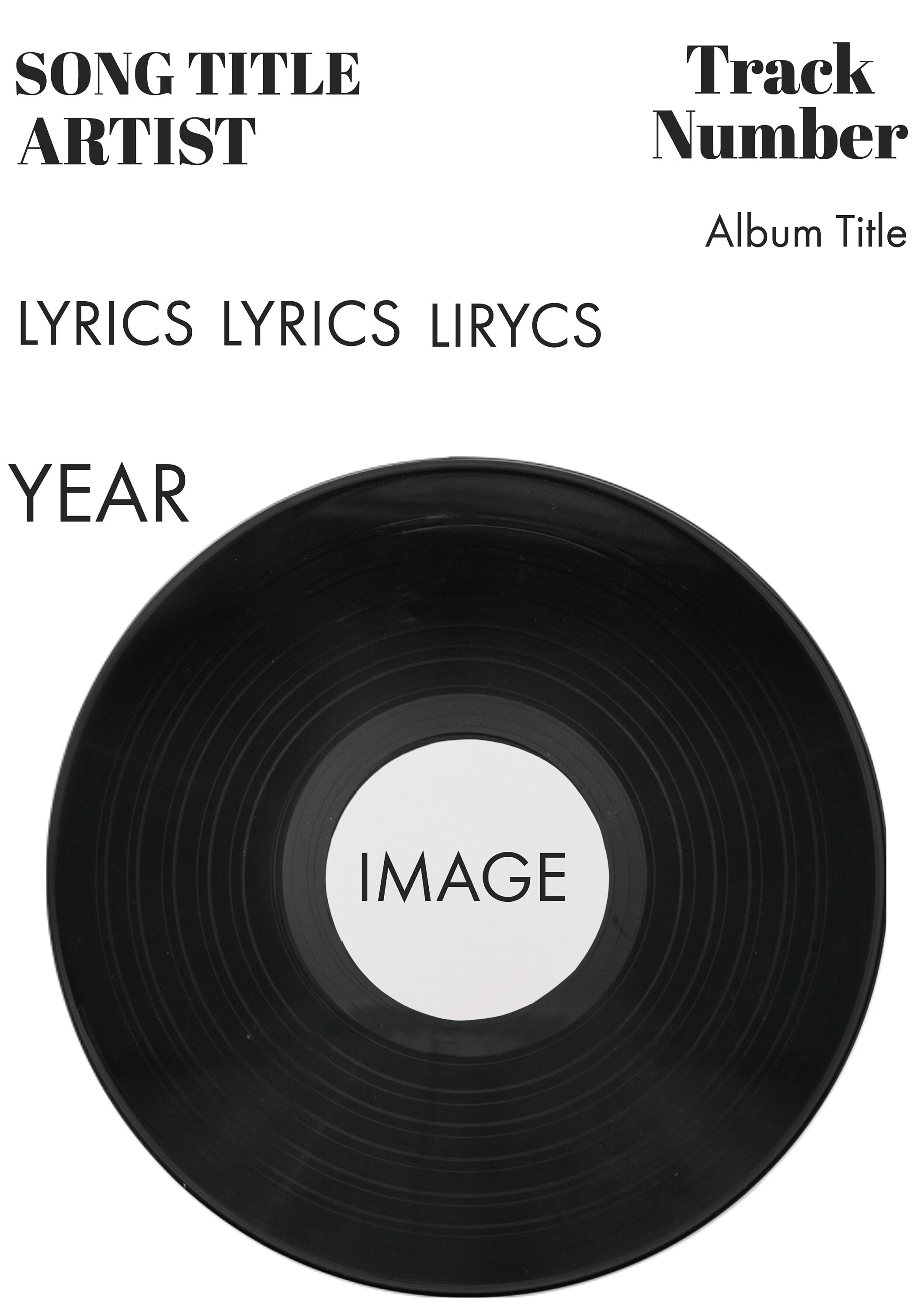 File With Vinyl Record / Custom Song / Custom Design Image and Text ...